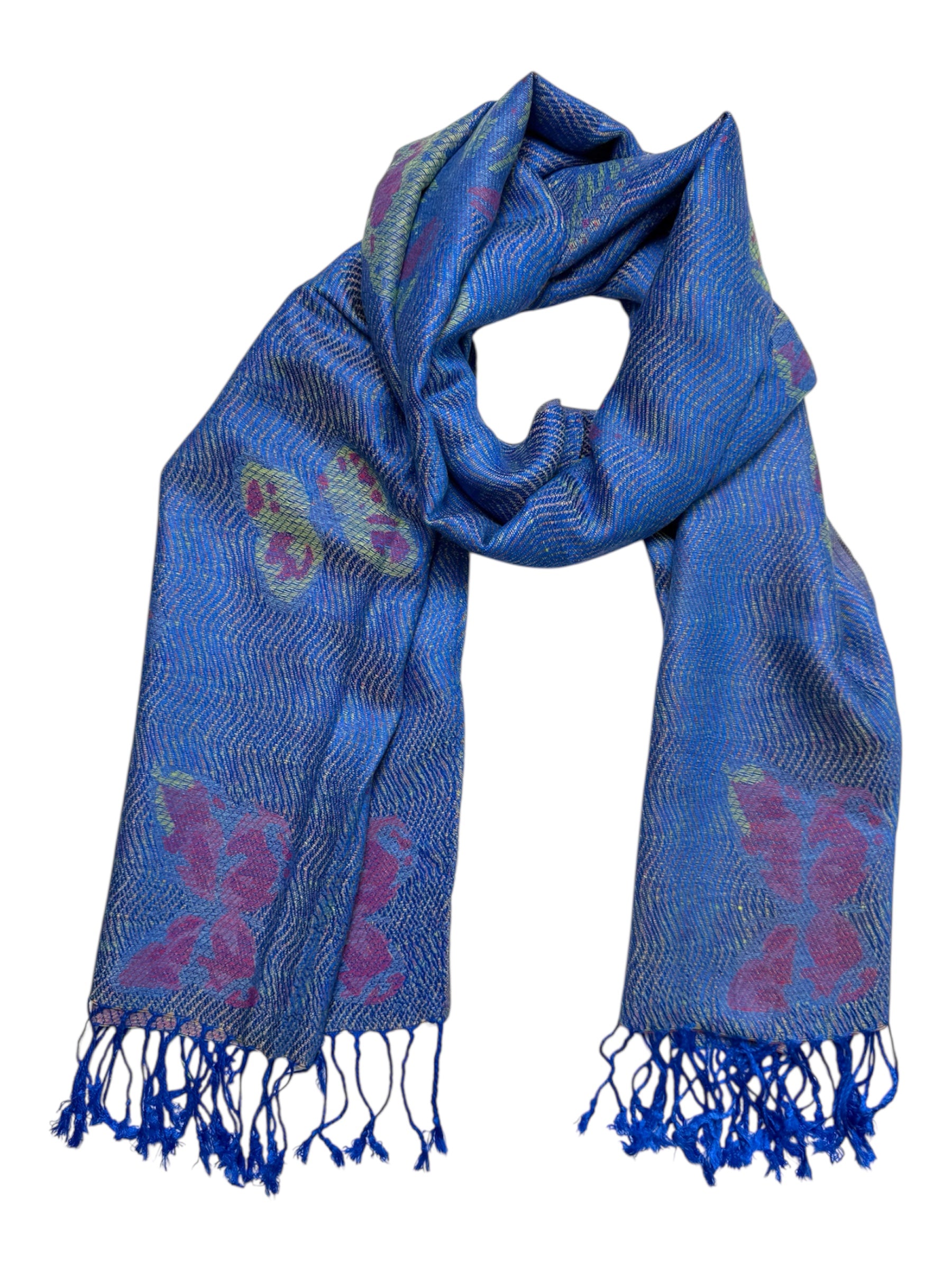 Blue Butterfly Flutter Rave Pashmina | Festival Scarf