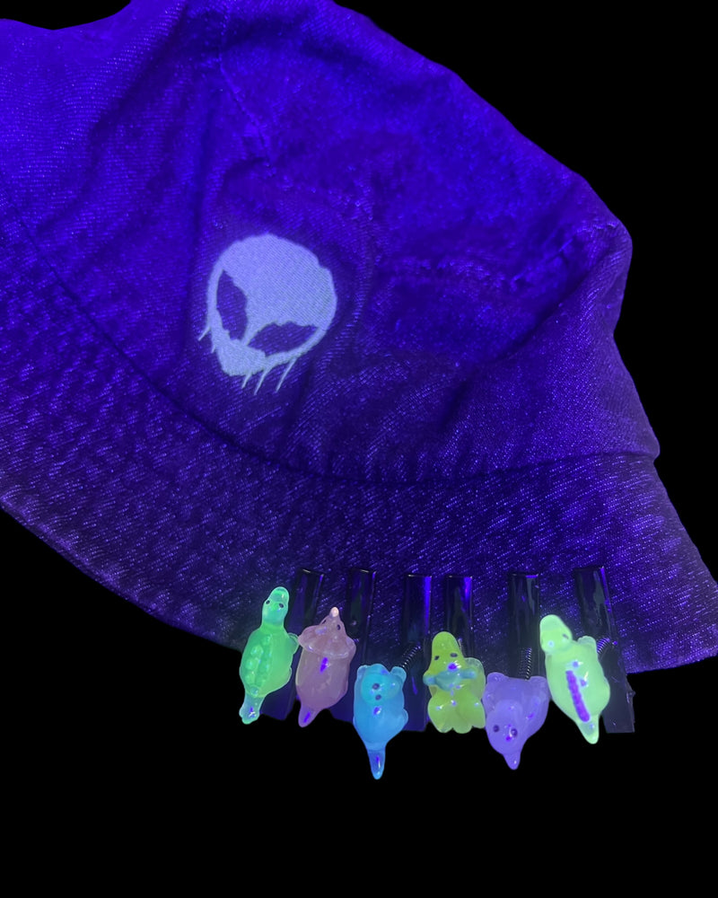 Dinosaur UV Sprout Clips 6-PC Set | Rave Trinkets | Sprouts For Raves