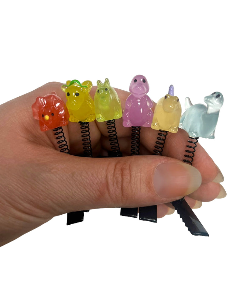 Dinosaur UV Sprout Clips 6-PC Set | Rave Trinkets | Sprouts For Raves