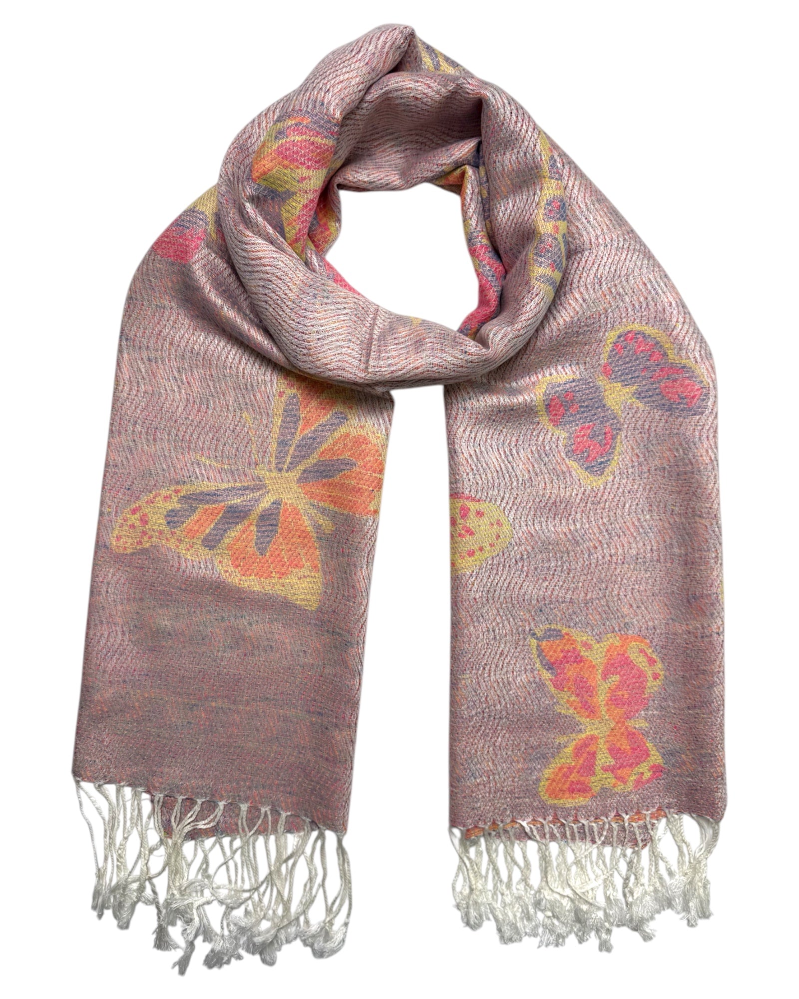 Blush Butterfly Flutter Rave Pashmina | Festival Scarf