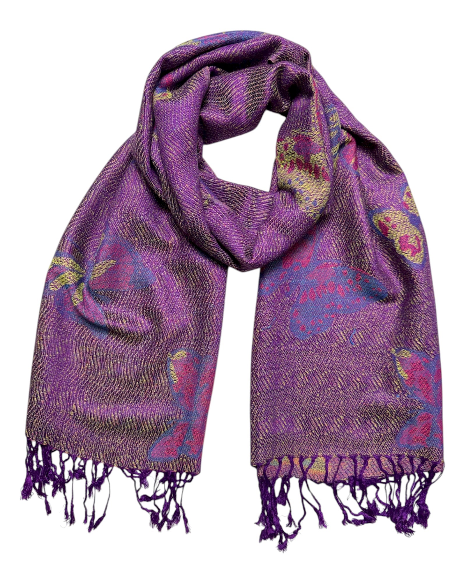 Purple Butterfly Flutter Rave Pashmina | Festival Scarf