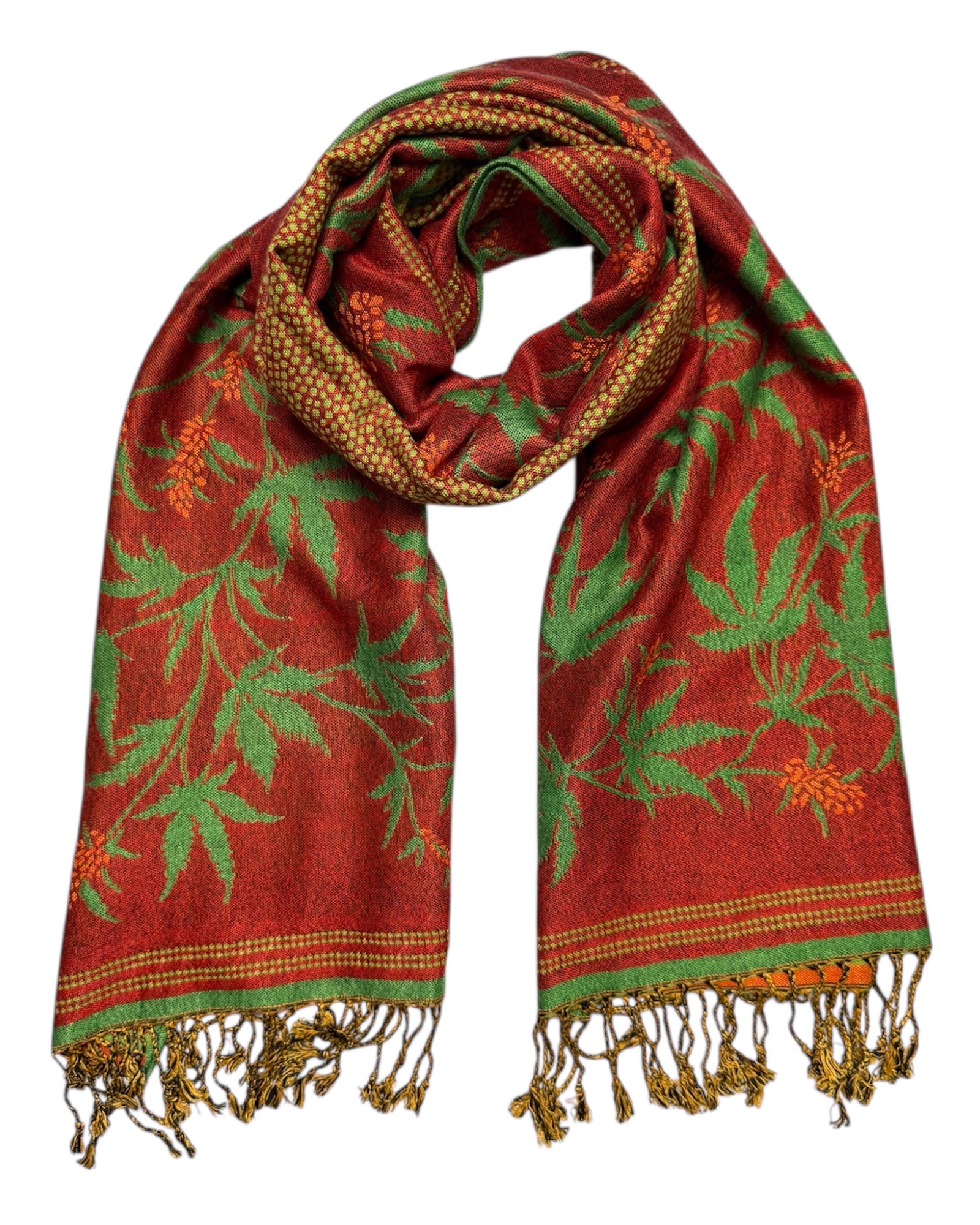 Red Blaze Reversible Rave Pashmina | Festival Scarf