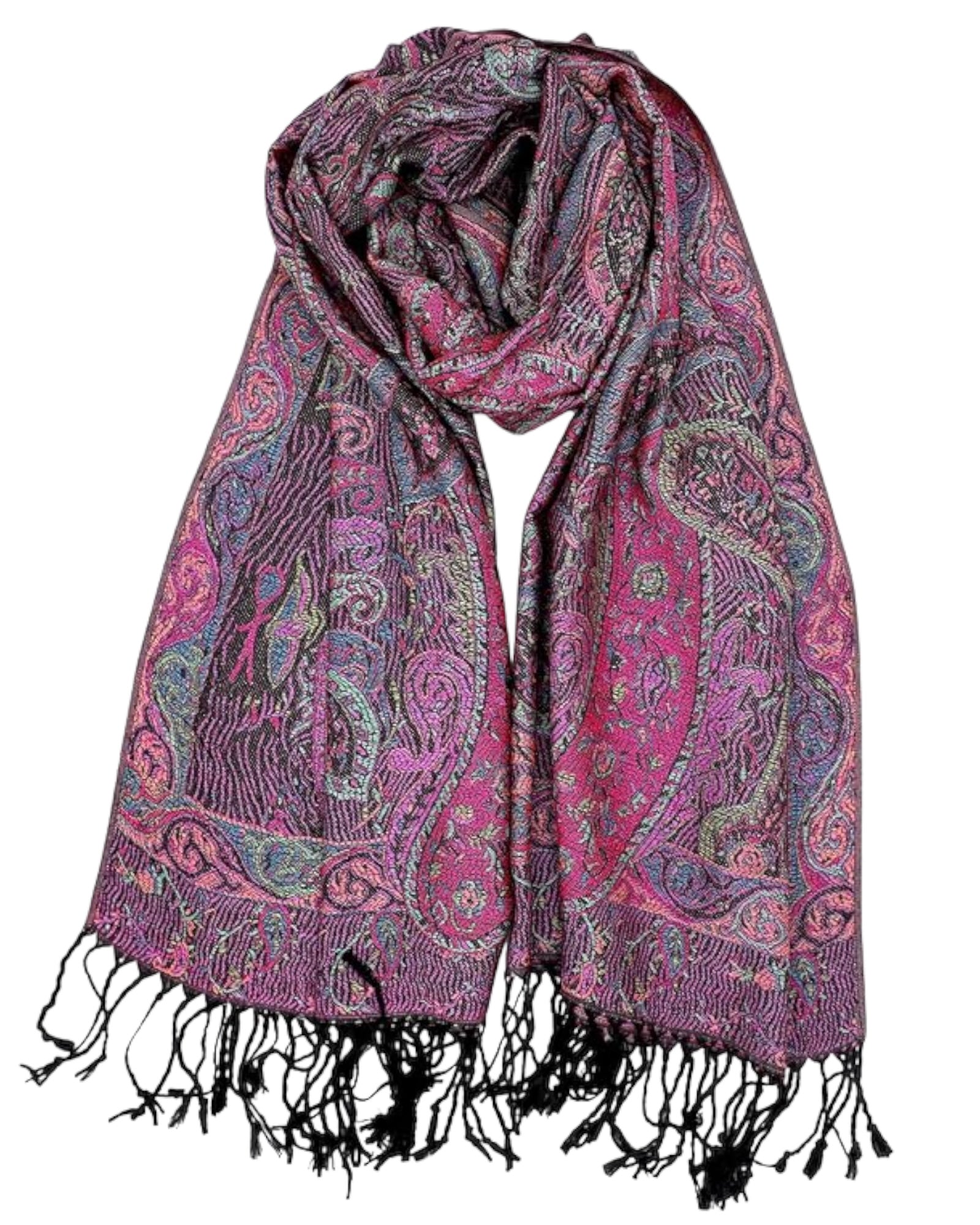 Pink Paisley Rave Pashmina | Festival Pashmina | Rave Scarf
