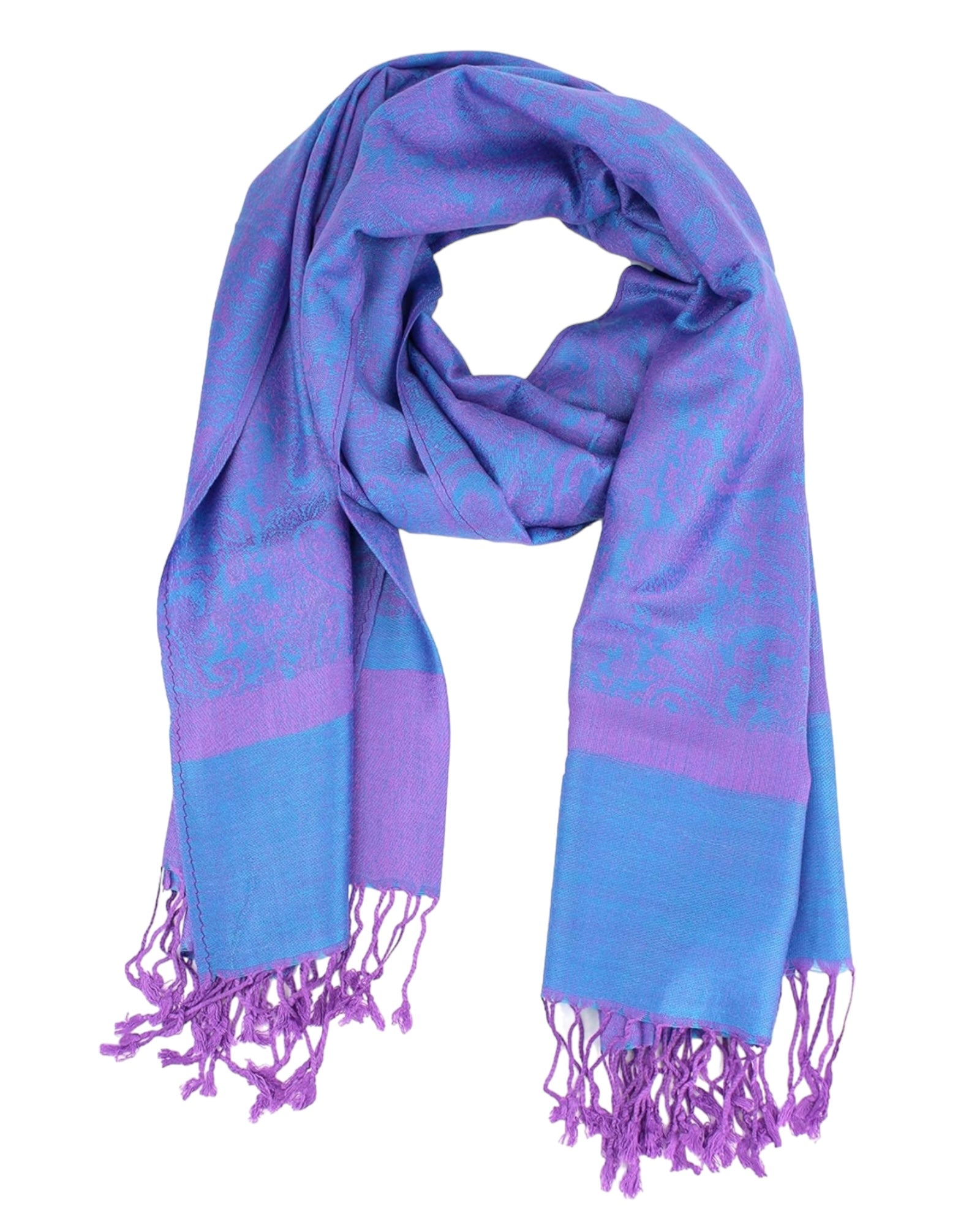 Pastel Purple & Blue Paisley Rave Pashmina | Vibrant Festival Scarf