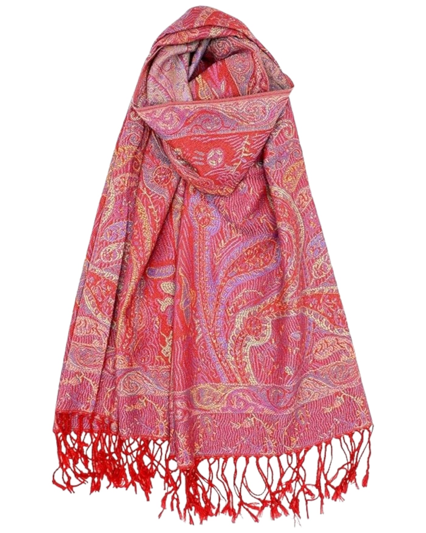 Red Paisley Rave Pashmina | Festival Pashmina | Rave Scarf