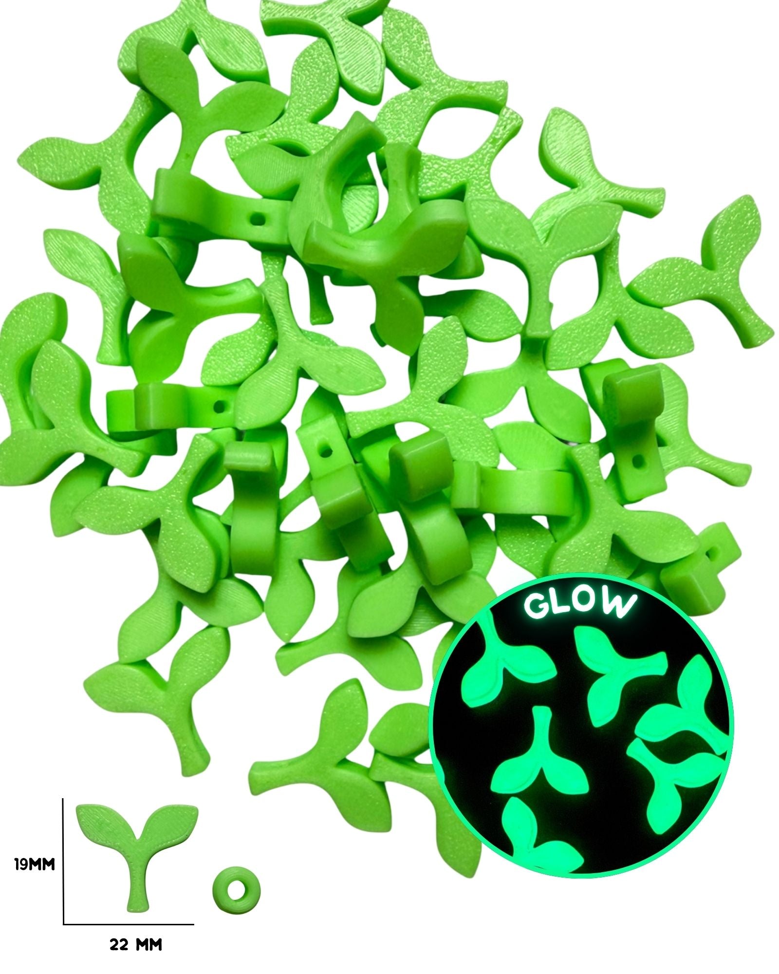 Glow-in-the-Dark Sprout Kandi Beads | Friendship Bracelet | Rave Kandi