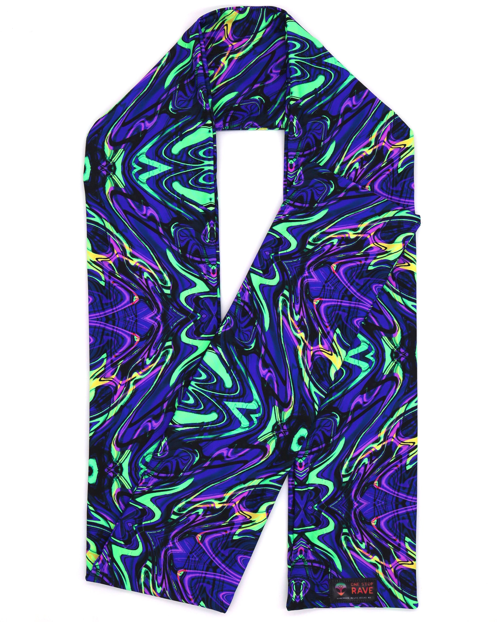 Acid Melt UV Rave Scarf | Festival Scarf | Rave Wear