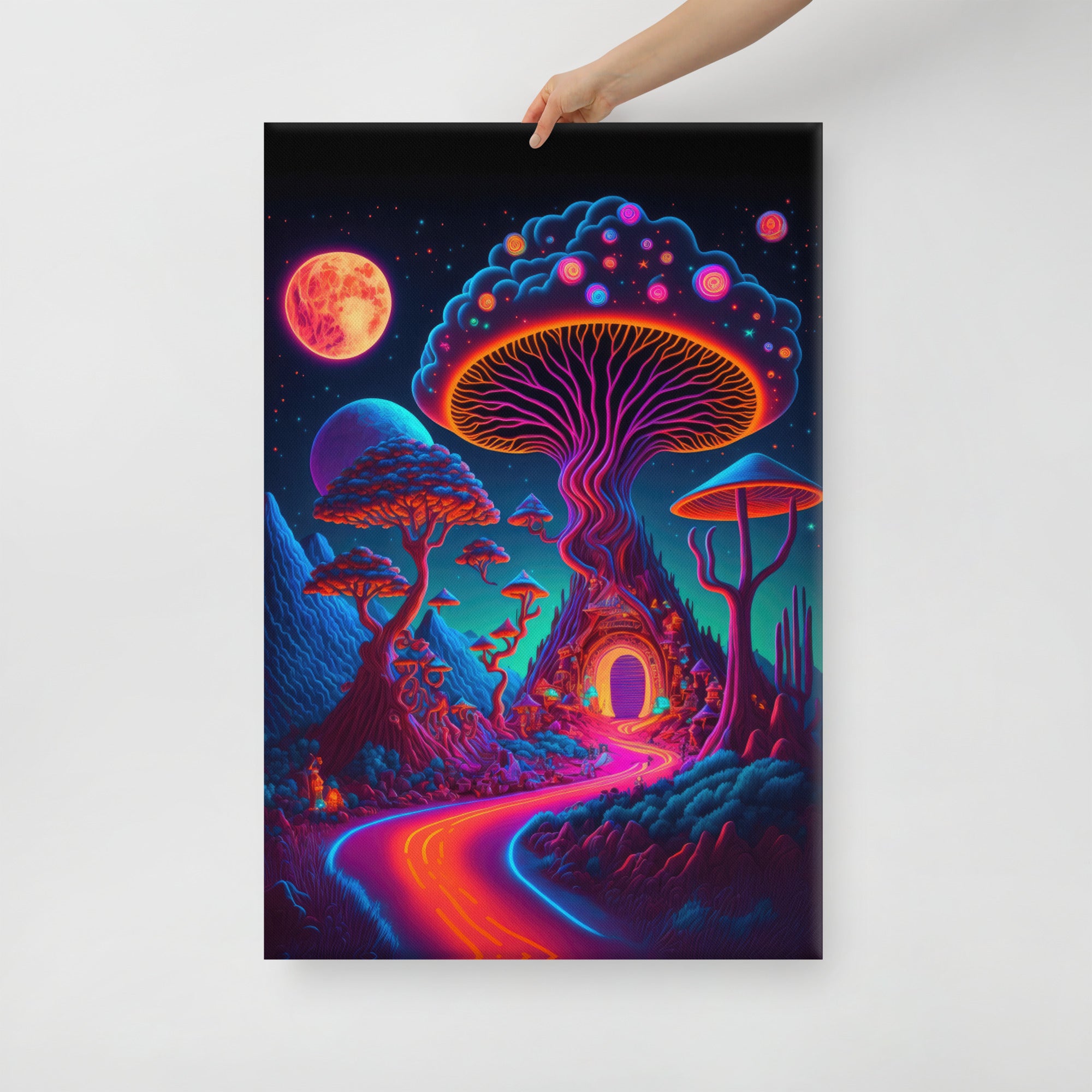 Cosmic Cap Crossing Canvas | Psychedelic Artwork | Mushroom Artwork