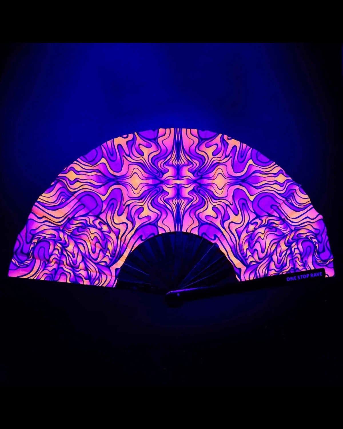 Amethyst Fire Hand Fan | Trippy Rave Fan | UV-Reactive Fan